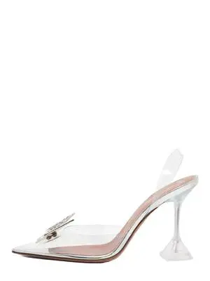 Amina Muaddi Begum Crystal Pumps - White