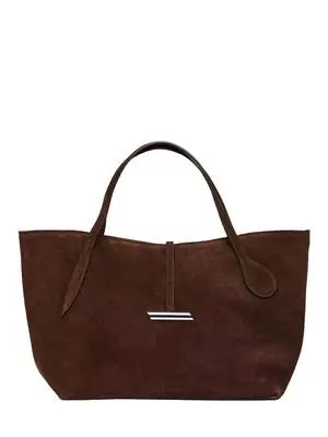 LIFFNER Petite Penne Calf Suede Tote Bag - Brown