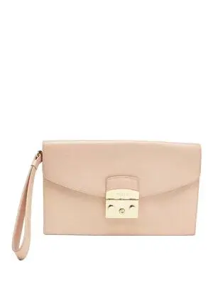 Furla Leather Clutch Bag - Pink