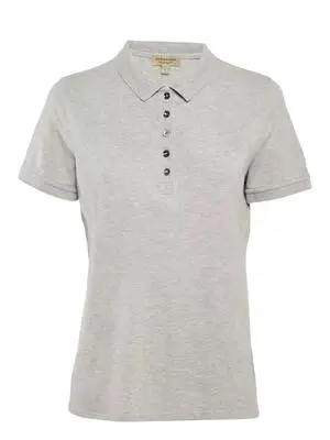 Burberry Logo Polo Top - Grey