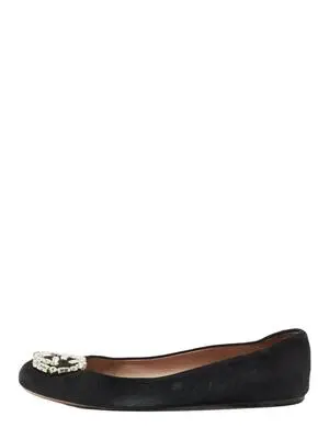 GUCCI Interlocking G Crystal Embellished Ballet Flats