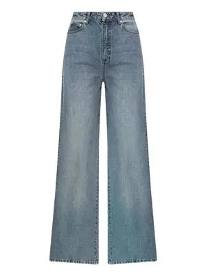 Officine Générale Flared Organic Cotton Denim Jeans - Blue
