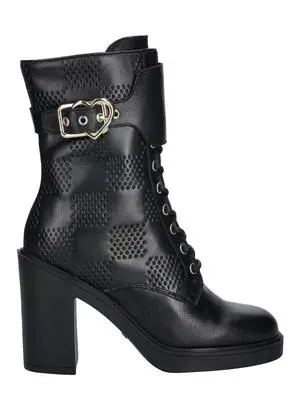 Moschino Heart-buckle Heeled Boots - Black