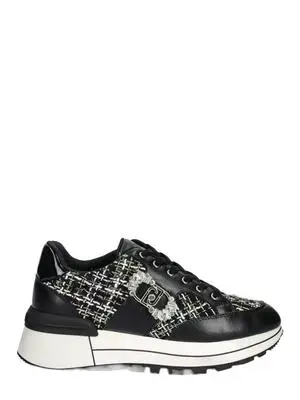 Liu Jo Crystal-appliqué Tweed Sneakers - Black