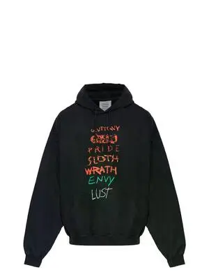 Vetements Graphic Print Hoodie - Black