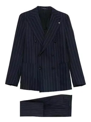 Tagliatore Pinstripe Double-breasted Suit - Blue