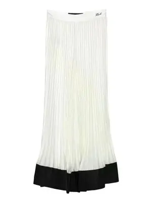 Karl Lagerfeld Pleated Wide-leg Trousers - White