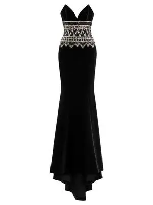 SAIID KOBEISY Strapless Embroidered Dress - Black