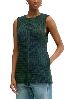 Armani Exchange Zip Herringbone Top - Green