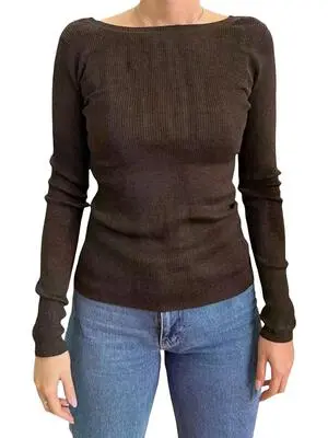 MC2 SAINT BARTH Ribbed Boat-neck Sweater - Brown