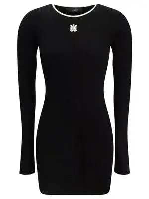 Amiri Logo-embroidered Mini Dress - Black