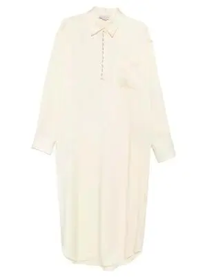 Stella McCartney Button Pocket Midi Dress - Neutrals