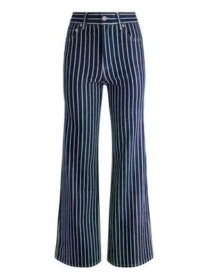 Alice + Olivia Striped Wide-leg Jeans - Blue