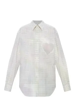 Moschino Heart-motif Check-pattern Shirt - Neutrals