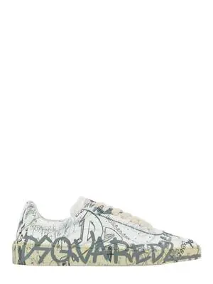 Dsquared2 Printed Leather Sneakers - White