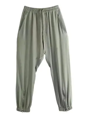Rick Owens Drawstring Zip Trousers - Green