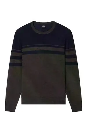 Armani Exchange Striped Crew-neck Sweater - Brown
