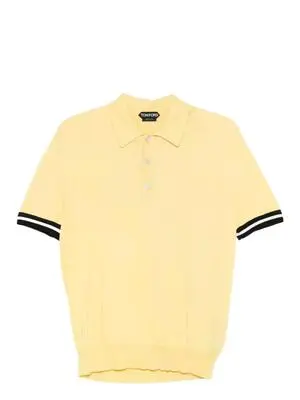 TOM FORD Striped Polo Shirt - Yellow