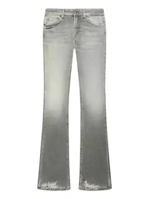 DONDUP Frayed Hem Five-pocket Jeans - Grey