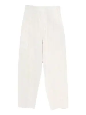 Issey Miyake Pleated Cropped Trousers - Neutrals