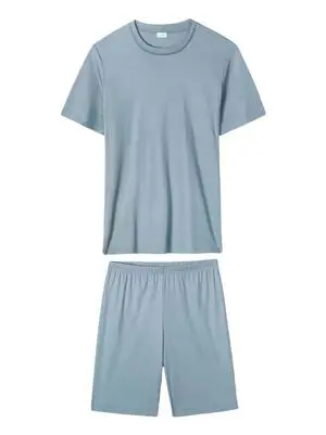 Zimmerli Round-neck Short-sleeve Pajamas - Grey