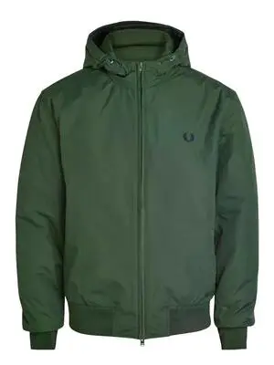 Fred Perry Hooded Logo-embroidered Jacket - Green