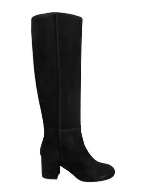 VIA ROMA 15 Suede Boots With Block Heel - Black