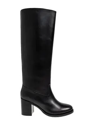 A.P.C. Block-Heel Leather Knee-High Boots