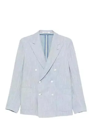 Tagliatore Double-breasted Herringbone Blazer - Blue