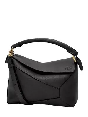 Loewe Puzzle Edge Leather Tote Bag - Black