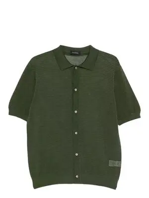 Tagliatore Button-up Polo Shirt - Green