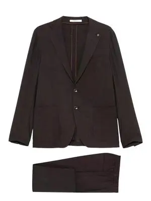 Tagliatore Textured Suit - Brown