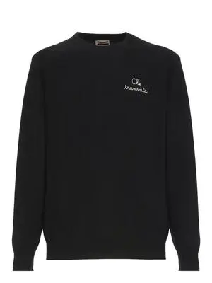 MC2 SAINT BARTH Embroidery Round-neck Sweater - Black