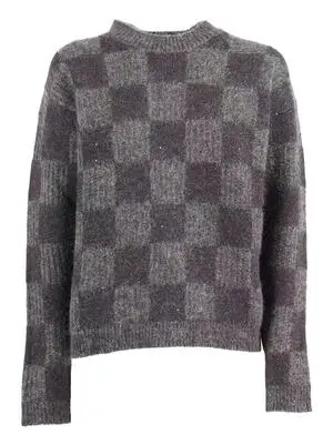 Lorena Antoniazzi Chequered Sweater - Grey