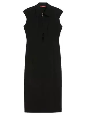 Max Mara Mstalga Collared Zip-fastening Midi Dress - Black