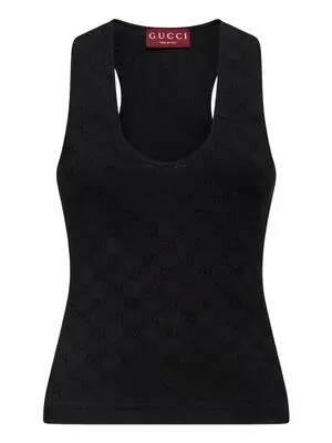 Gucci Gg Jacquard Tank Top - Black