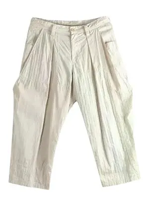 Y’s Pleated Textured Trousers - Neutrals