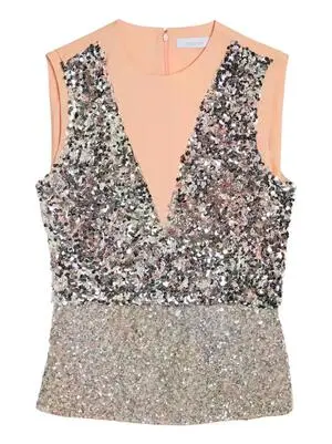 Rabanne Sequin Embellished V-neck Vest - Neutrals