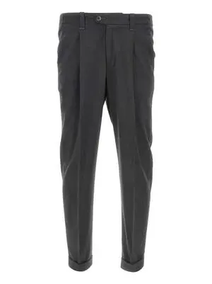 DEVORE INCIPIT Pleated Trousers With Welt Pockets - Grey