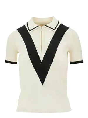 Valentino Garavani Cotton Polo Top - Neutrals