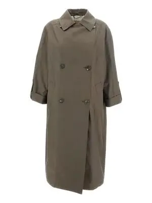 Max Mara Kimono-sleeved Trench Coat - Green