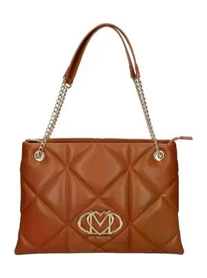Moschino Logo-appliqué Quilted Tote Bag - Brown