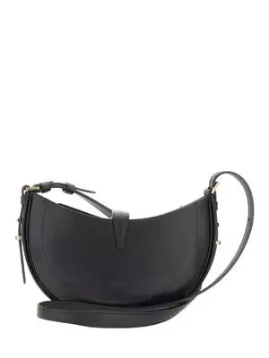 MANDELLI Luna Leather Shoulder Bag - Black