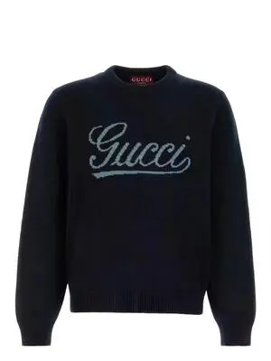 Gucci Logo-embroidered Sweater - Blue