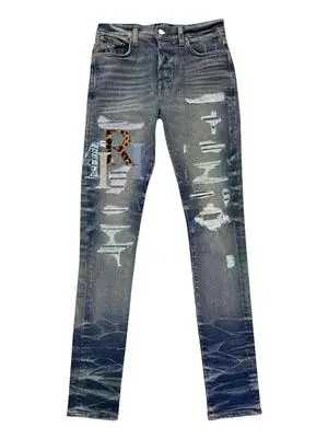 AMIRI AMIRI Leather Logo Jeans