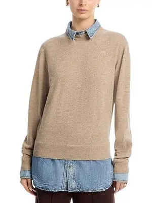 Acne Studios Layered Denim Shirt Sweater - Beige