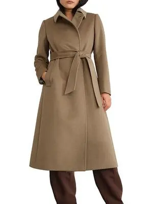 HOBBS LONDON Petites Livia Wool Coat - Neutral