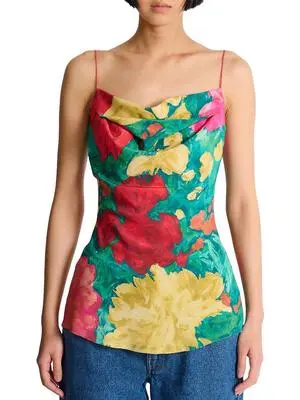 Balmain Printed Crepe De Chine Top - Multicolor