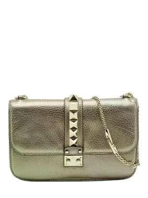 Valentino Garavani Studded Leather Crossbody Bag - Gold