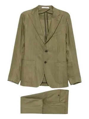 Tagliatore Pinstriped Suit - Green